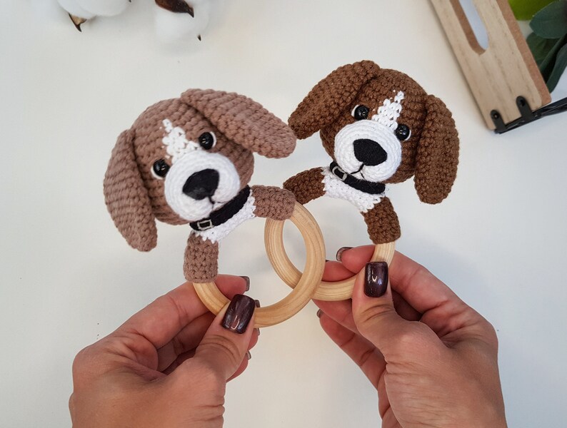 Crochet Patterns Set Baby Rattle Dog German Shepherd - Etsy