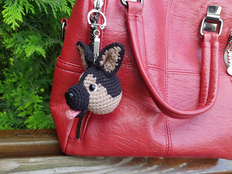 Crochet Keychain Pattern Cute Car Accessories Dog German - Etsy