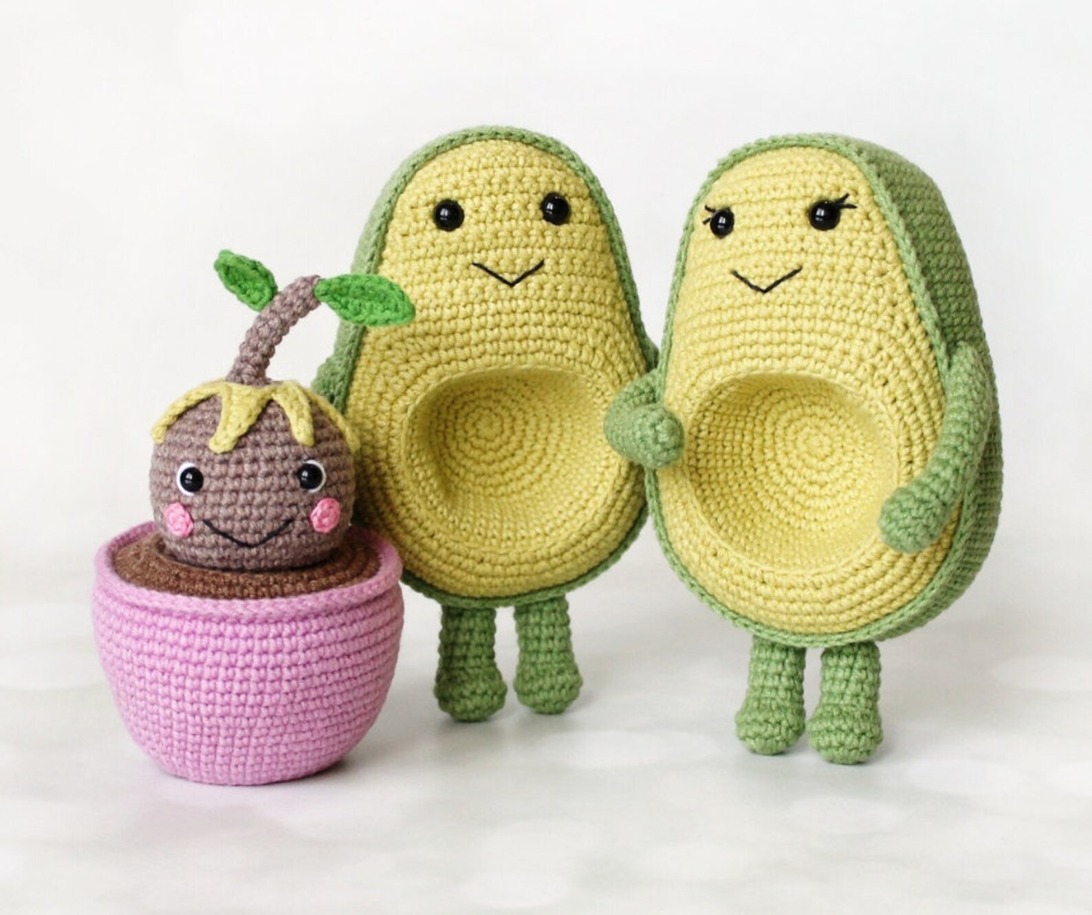 Avocado Family Crochet Pattern - Amigurumi Baby and Mum Avocado ...