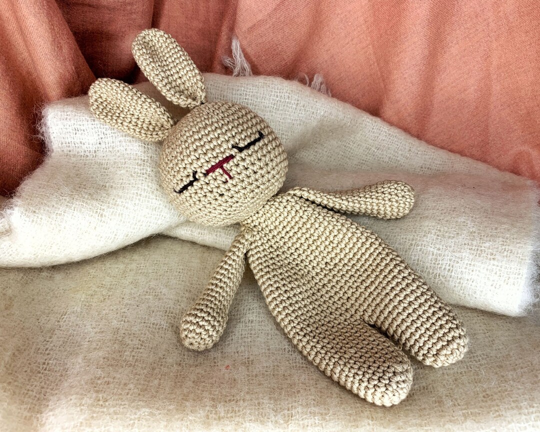 SLEEPING BUNNY Lovey Crochet Pattern Rabbit Amigurumi Comforter Cuddle ...