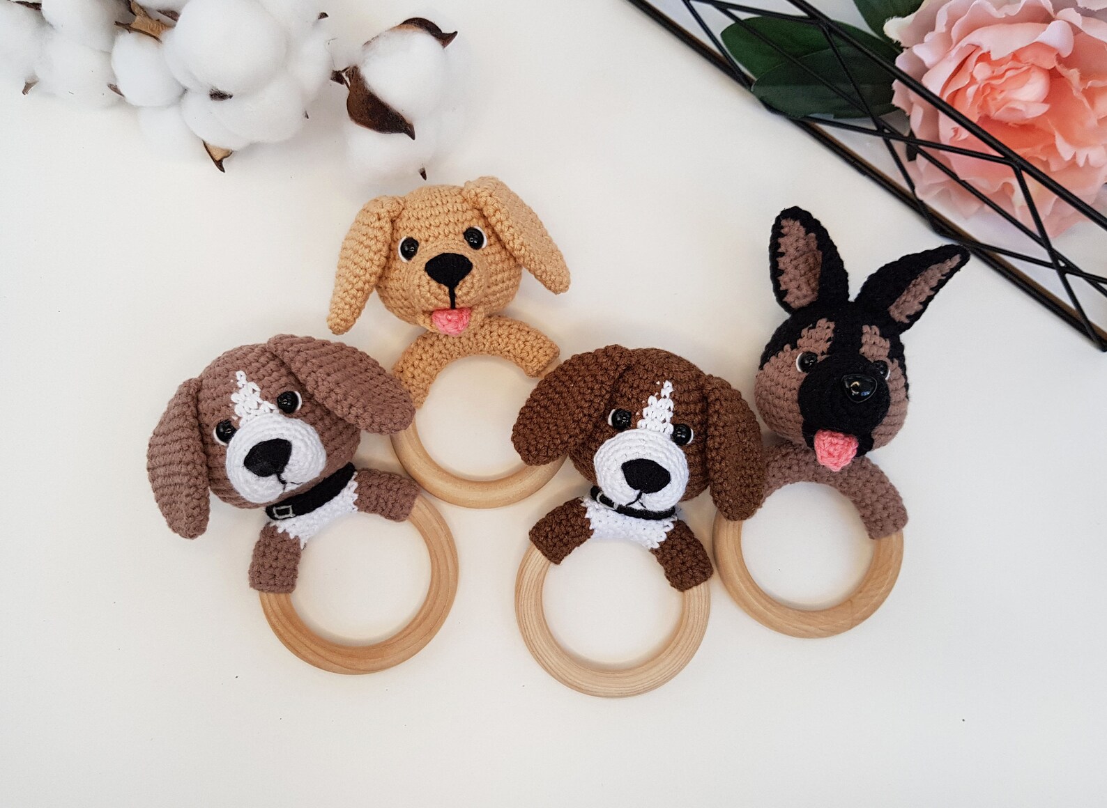 Crochet Patterns Set Baby Rattle Dog German Shepherd - Etsy