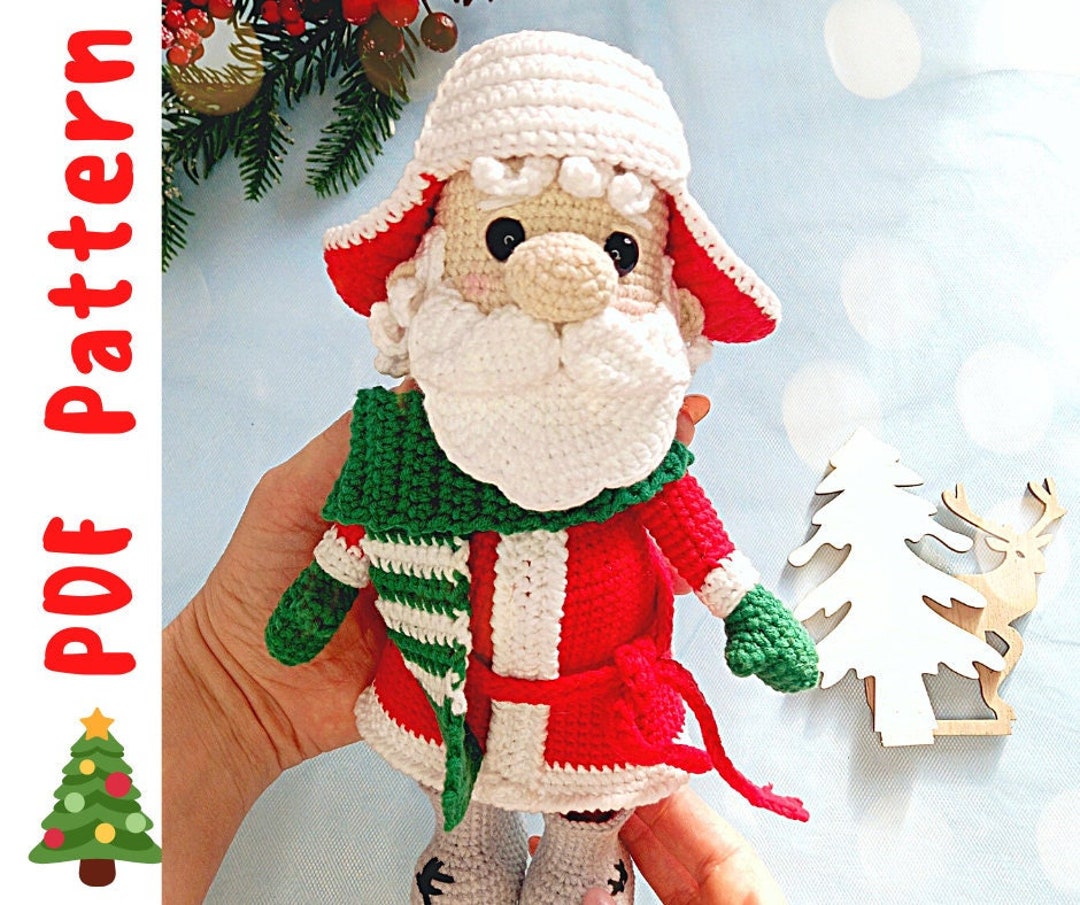 PDF Crocheted Santa Claus Pattern, Crocheted Toy for Christmas ...