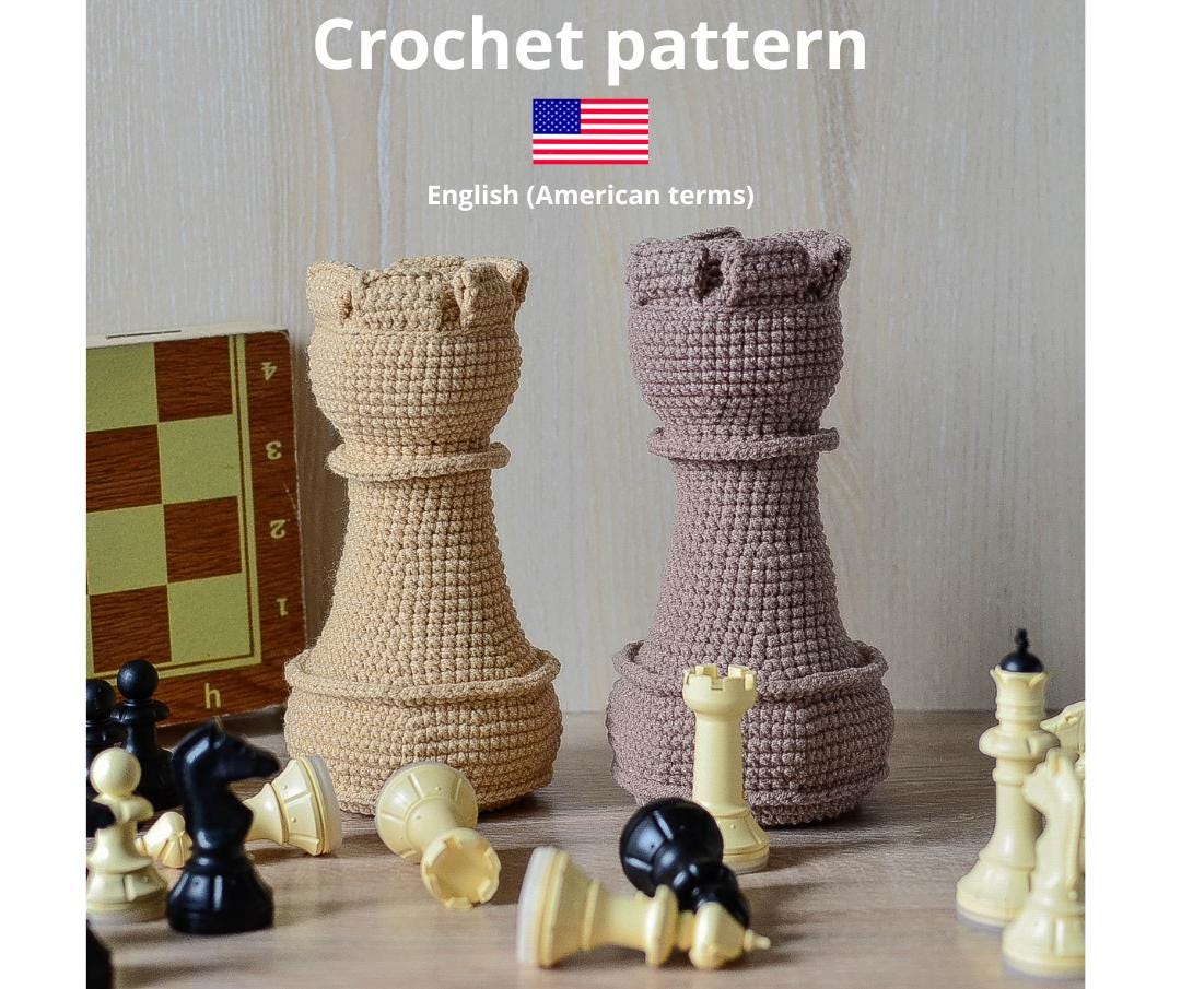 No Sew Chess Piece ROOK Crochet Pattern, Amigurumi Chess Piece ROOK ...