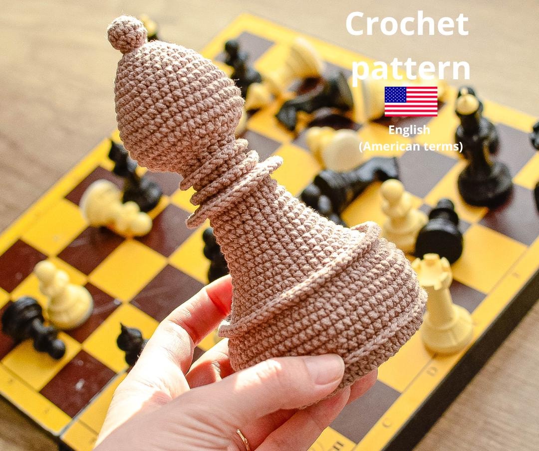 No Sew Chess Piece BISHOP Crochet Pattern, Amigurumi Chess Piece BISHOP ...
