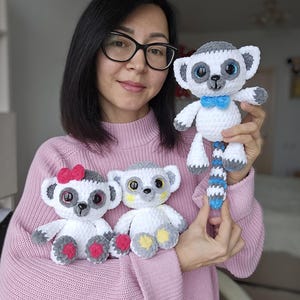 CROCHET LEMUR PATTERN, Amigurumi Plush Lemur Pdf Tutorial, Low Sew ...