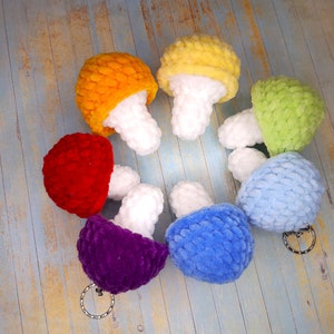 Crochet Pattern Mushroom,no Sew Mini Keychain, Plushie Keyring Pdf ...