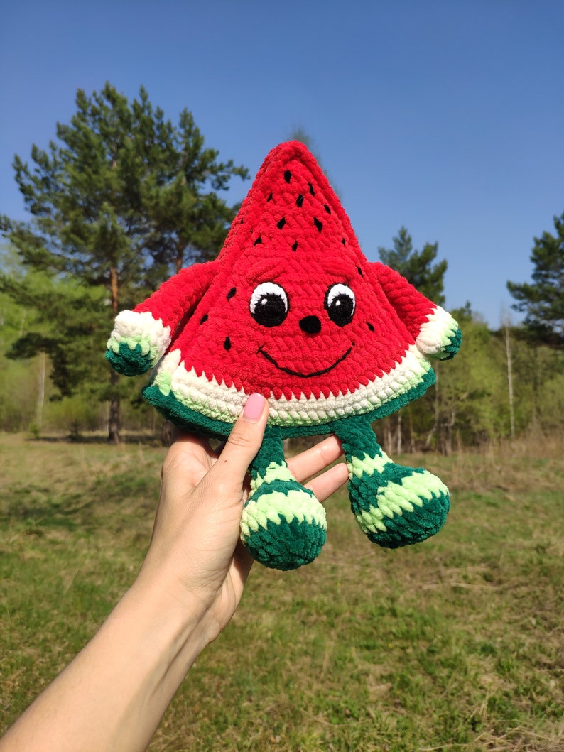 CROCHET WATERMELON PATTERN Amigurumi Watermelon Slice With - Etsy