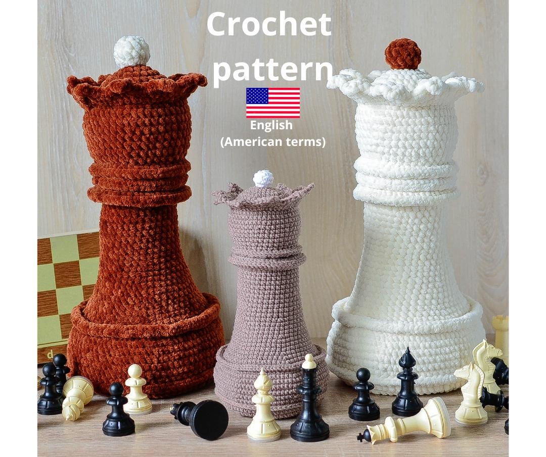 No Sew Chess QUEEN Crochet Pattern, Amigurumi Chess Queen Pattern, Easy ...
