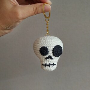 Crochet Keychain Pattern PDF in English , Skull Keychain Amigurumi ...