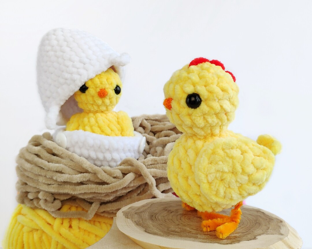 CROCHET CHICKEN PATTERN, Amigurumi Baby Chick in Egg Surprise, Crochet ...