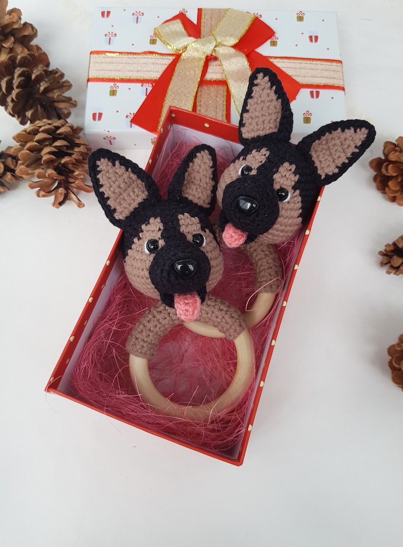 Crochet Patterns Set Baby Rattle Dog German Shepherd - Etsy