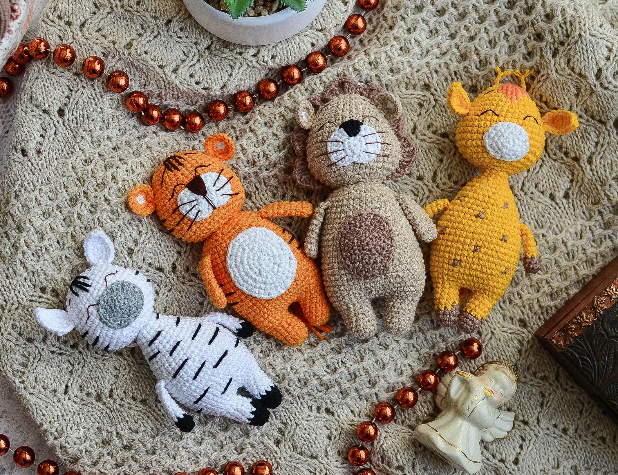Animals Crochet Pattern Set 4 Amigurumi Zebra Lion Tiger - Etsy Canada