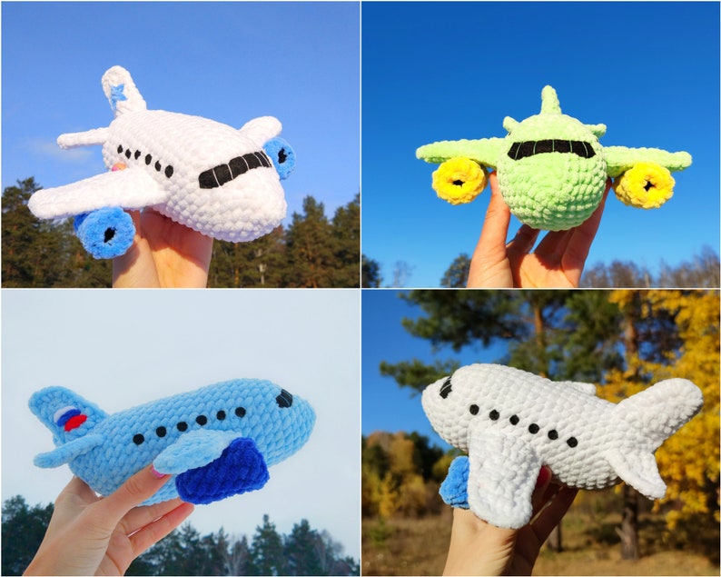 CROCHET AIRPLANE PATTERN Plush Plane Toy Amigurumi Pattern - Etsy