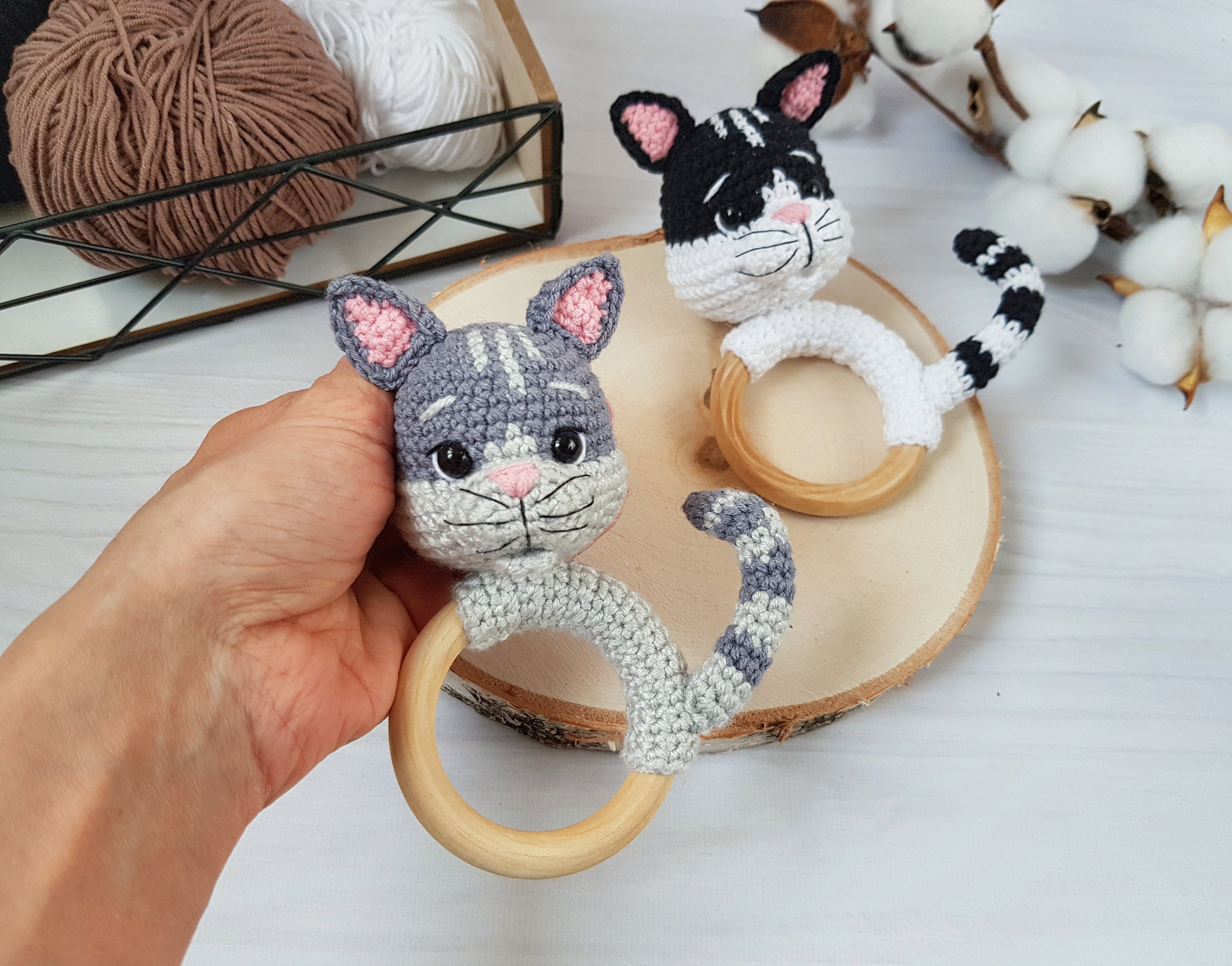 Baby Rattle Crochet Cat Pattern Amigurumi Cat Cat Stuffed | Etsy