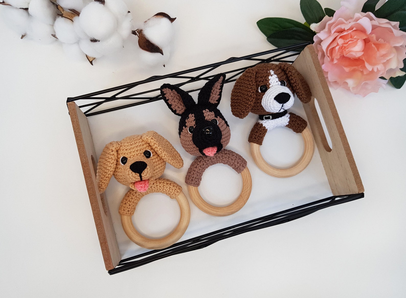 Crochet Patterns Set Baby Rattle Dog German Shepherd - Etsy