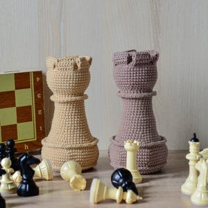 No Sew Chess Piece ROOK Crochet Pattern, Amigurumi Chess Piece ROOK ...