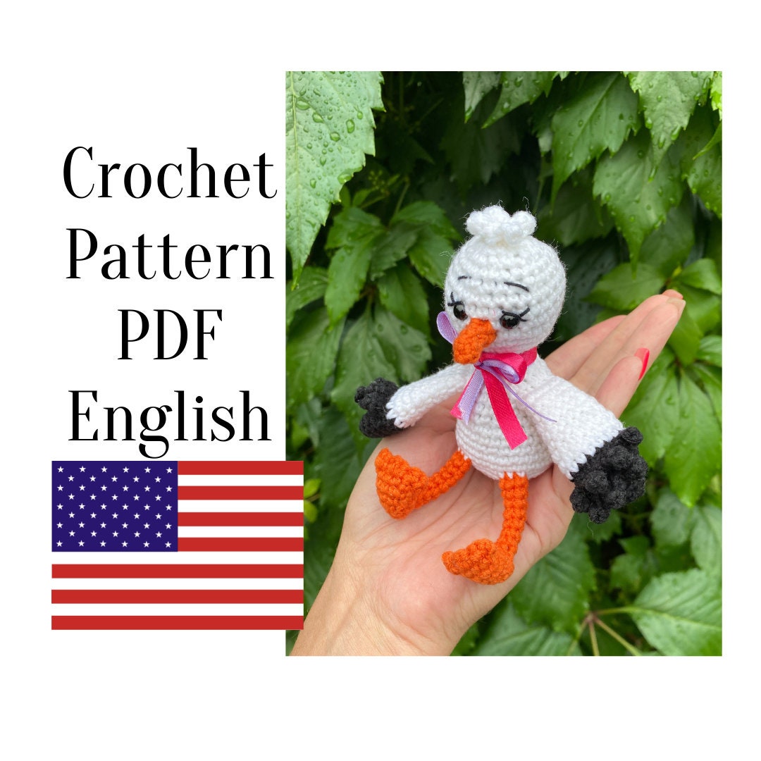 Baby Stork Crochet Pattern Toys , Amigurumi Stork Pattern, Stork ...