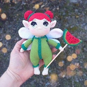 PDF Pattern Fairy Doll, Crochet Pattern Doll, WATERMELON FAIRY ...
