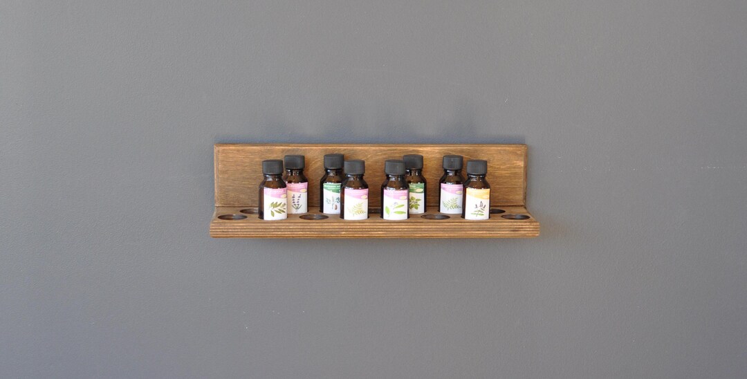 Essential Oil Holder Rack for Wall, Wooden Essential Oil Stand, 15ml ...
