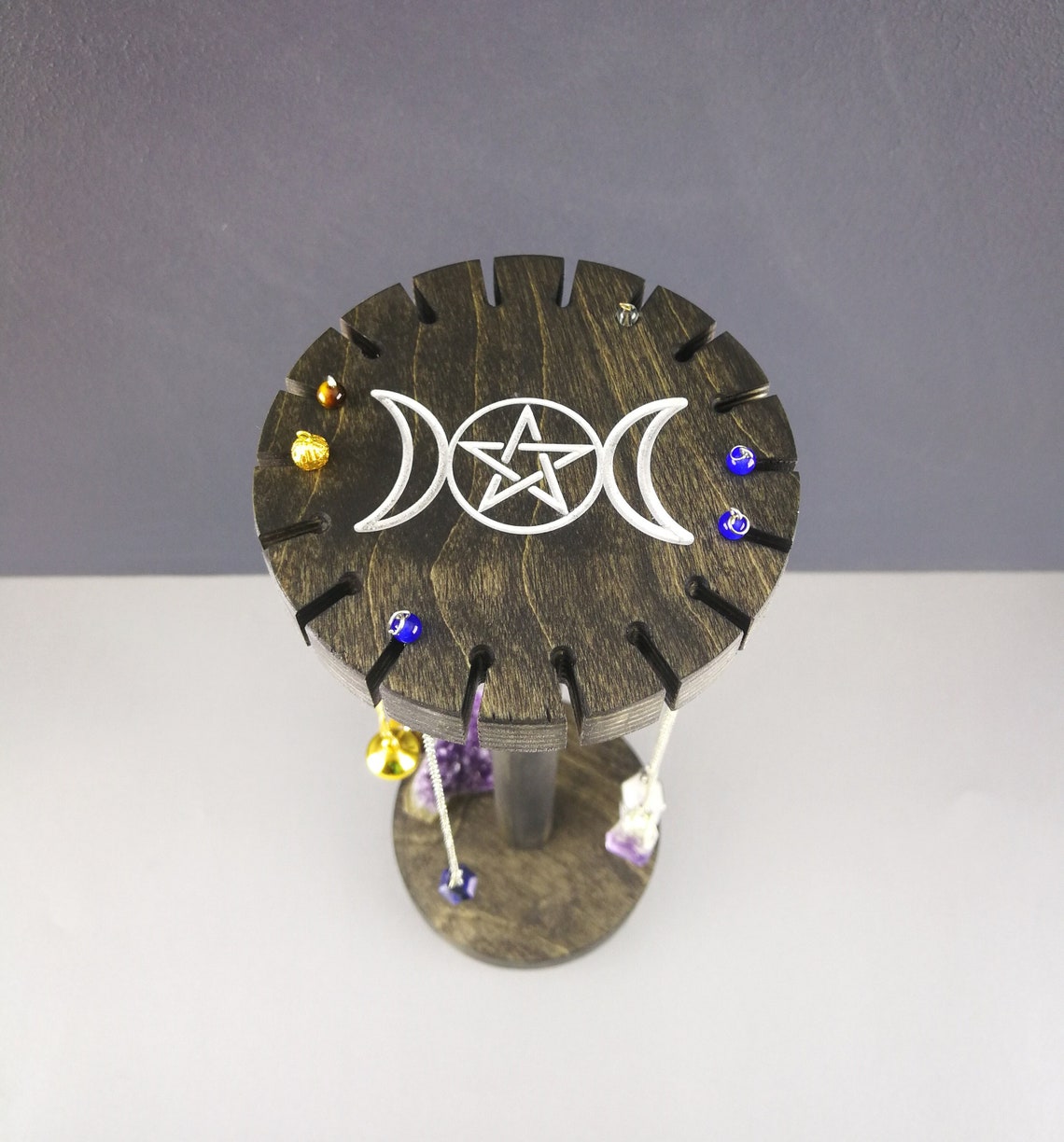 Pendulum Stand With Pentacle Triple Moon Engrave Pendulum - Etsy