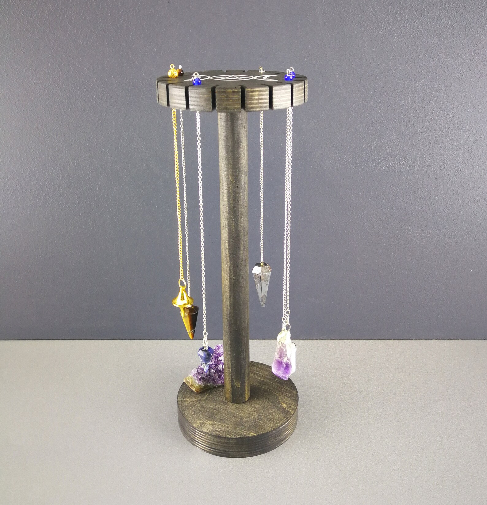 Pendulum Stand With Pentacle Triple Moon Engrave Pendulum - Etsy