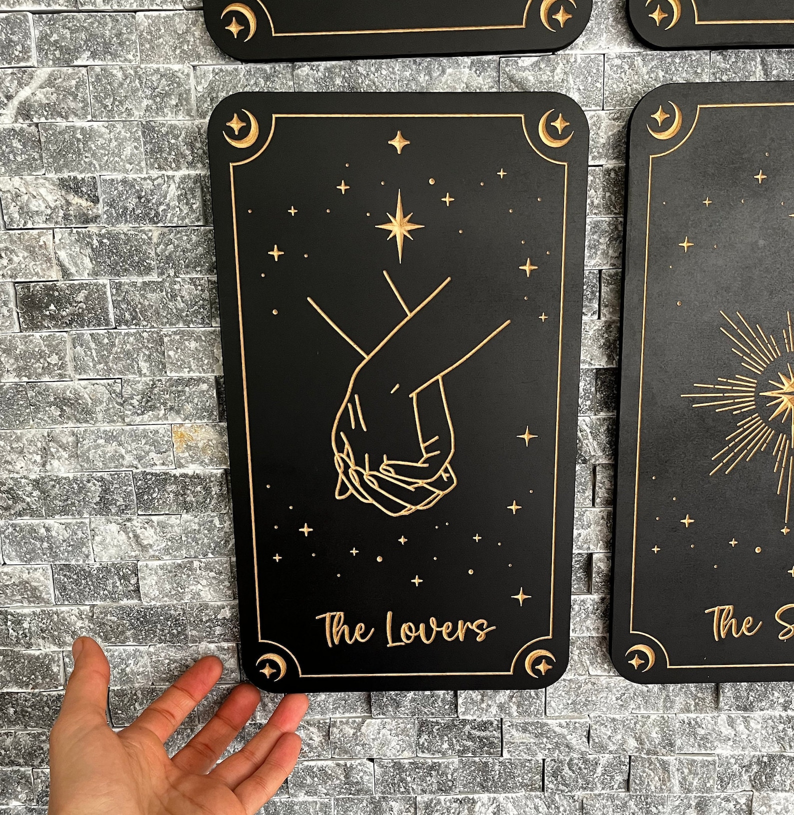 Tarot Wall Art Engraved Wood Wall Decor Tarot Card Wall - Etsy