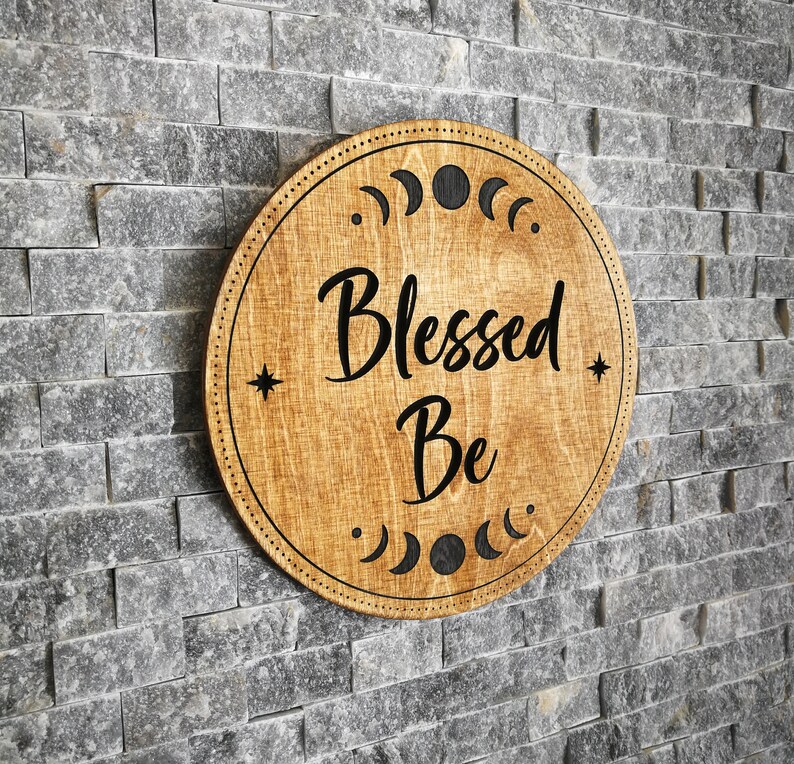Blessed Be Sign Witchy Wall Hanging Blessed Moon Phases - Etsy