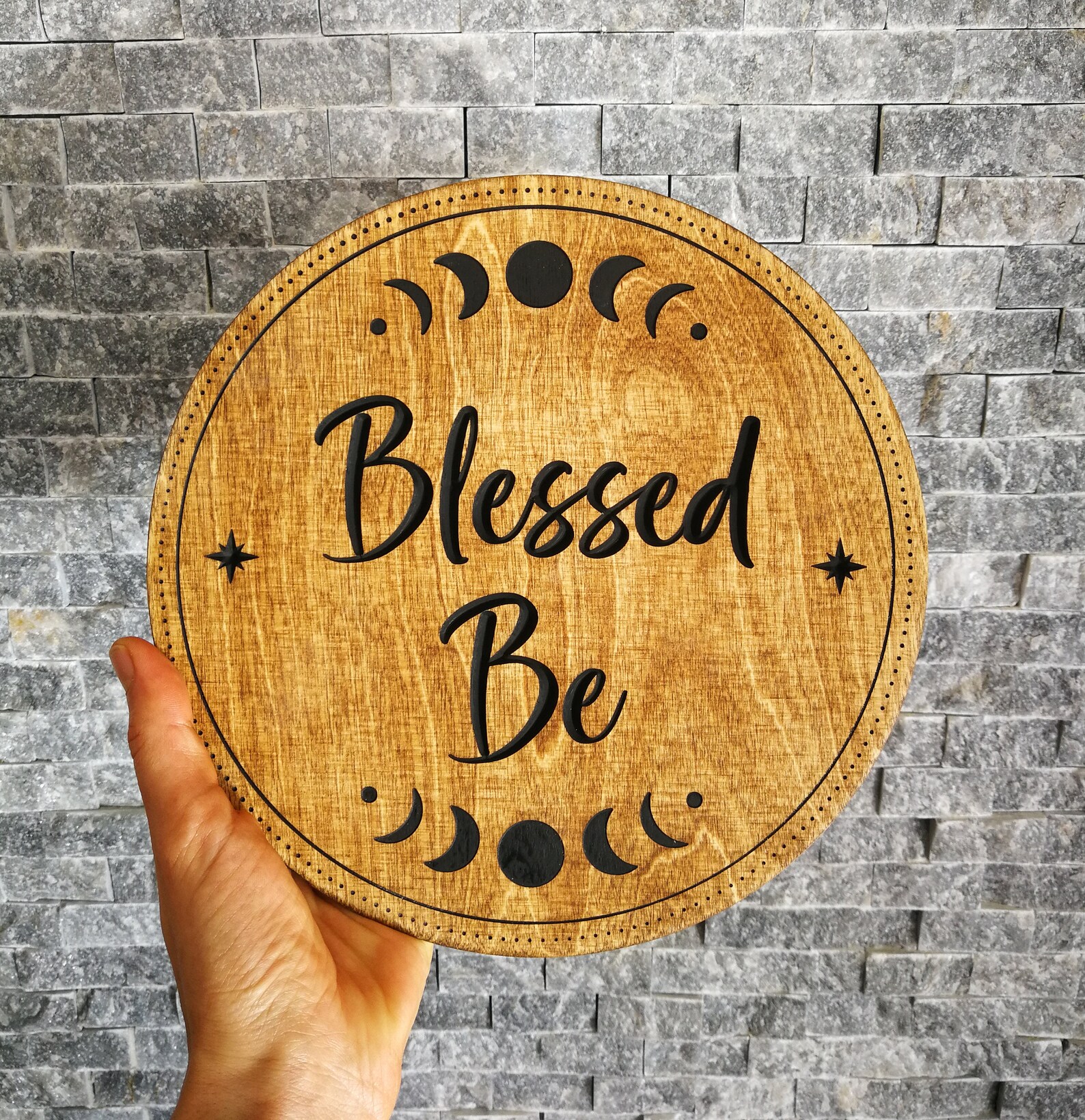 Blessed Be Sign Witchy Wall Hanging Blessed Moon Phases - Etsy