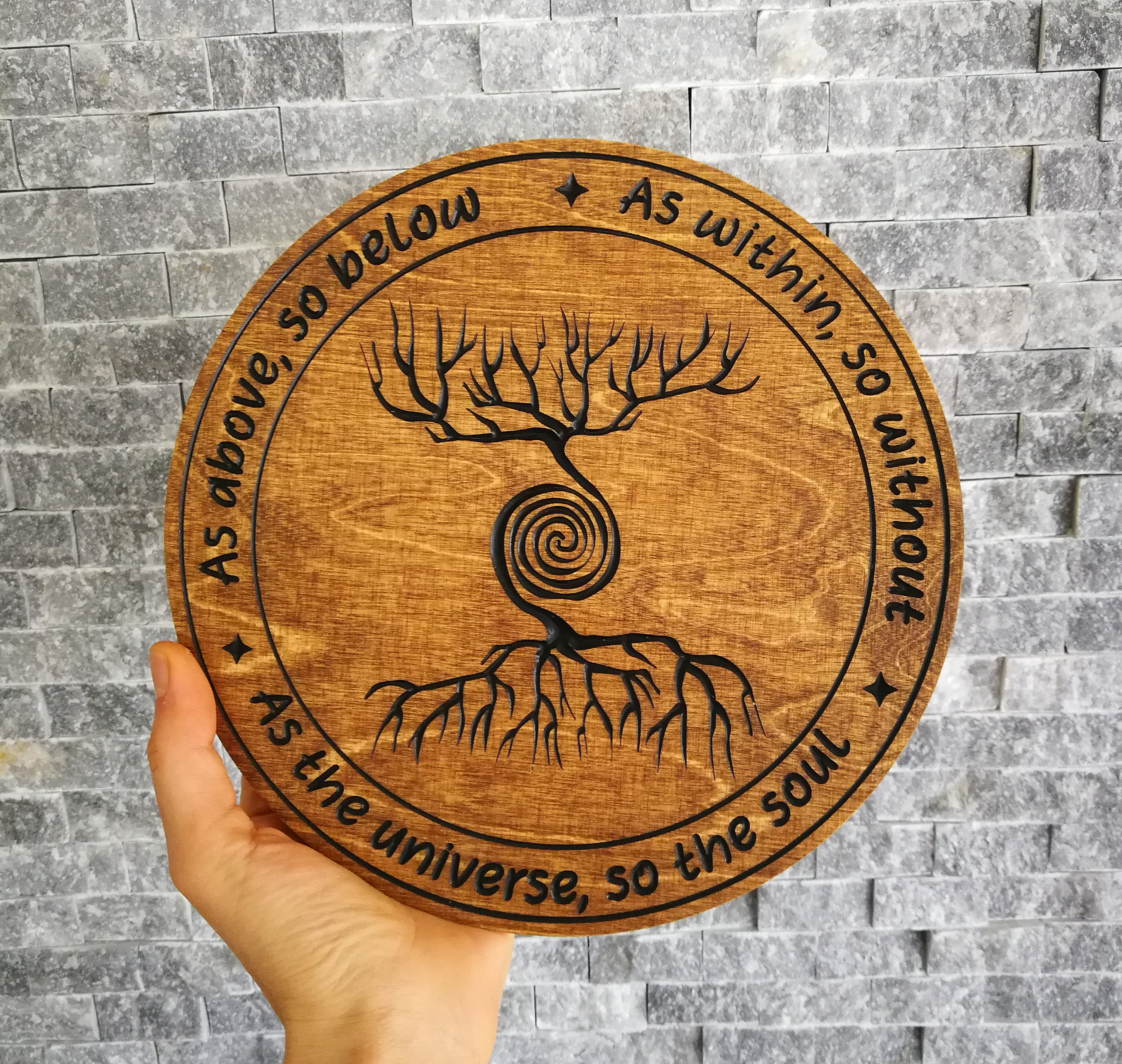 As Above so Below Life of Tree Wooden Wall Hanging Yggdrasil - Etsy