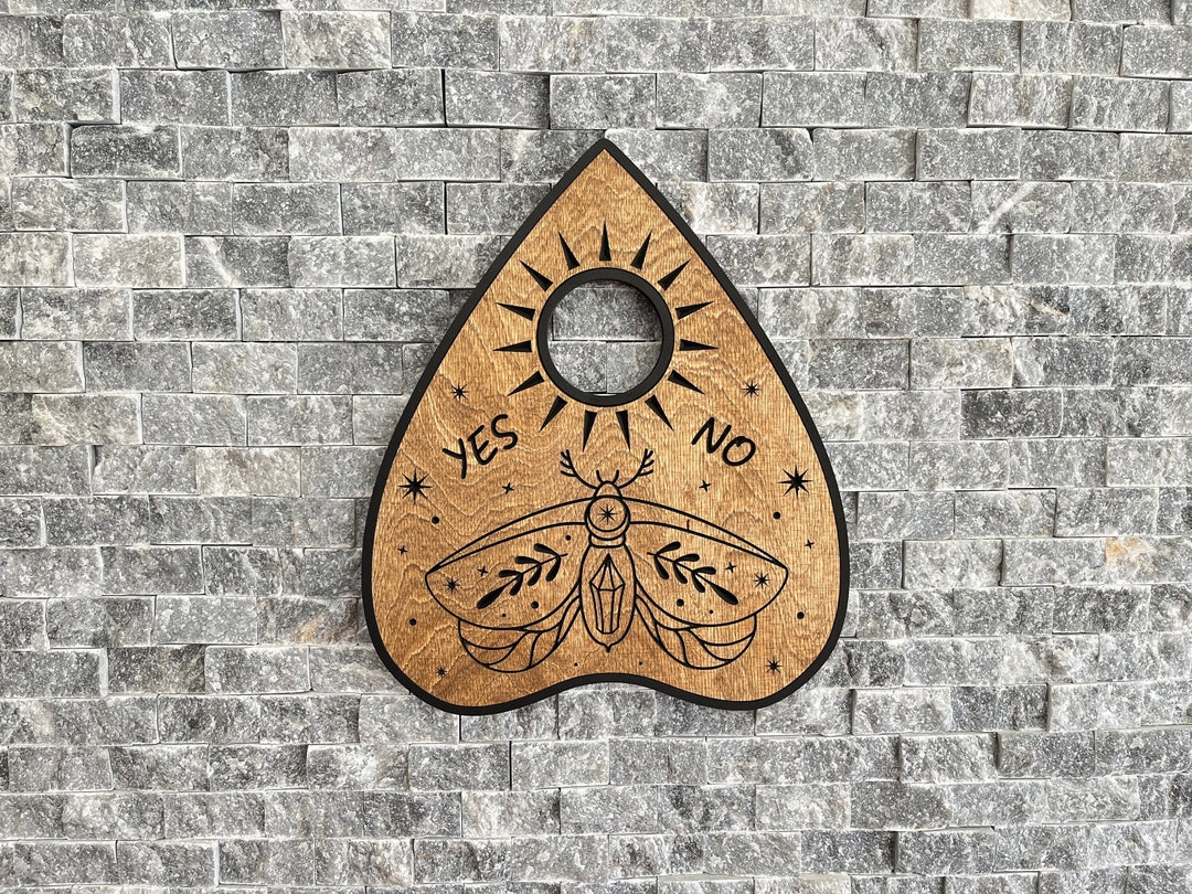 Planchette Wall Hanging, Ouija Planchette With Moth Carving, Witchy ...