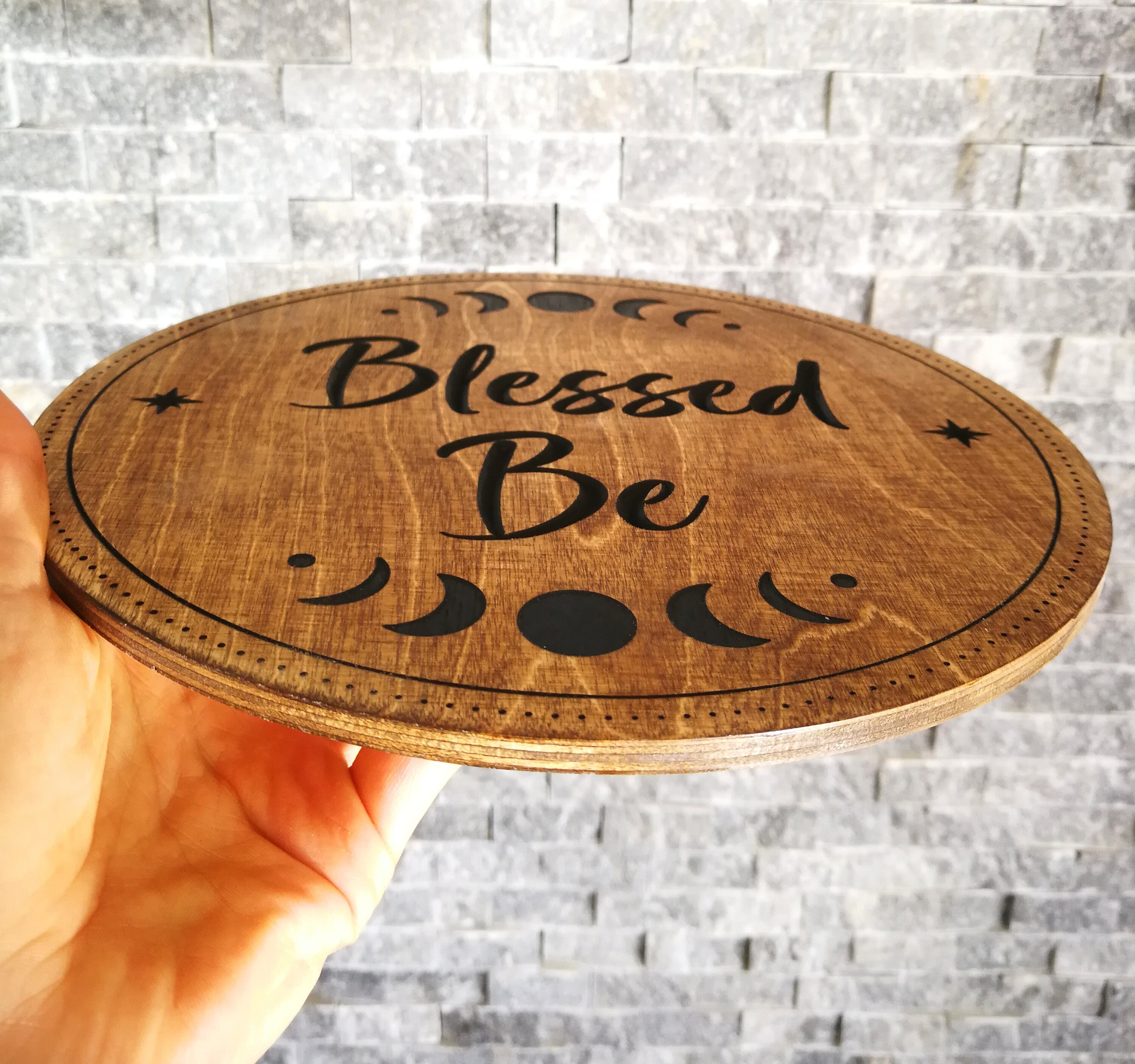Blessed Be Sign Witchy Wall Hanging Blessed Moon Phases - Etsy