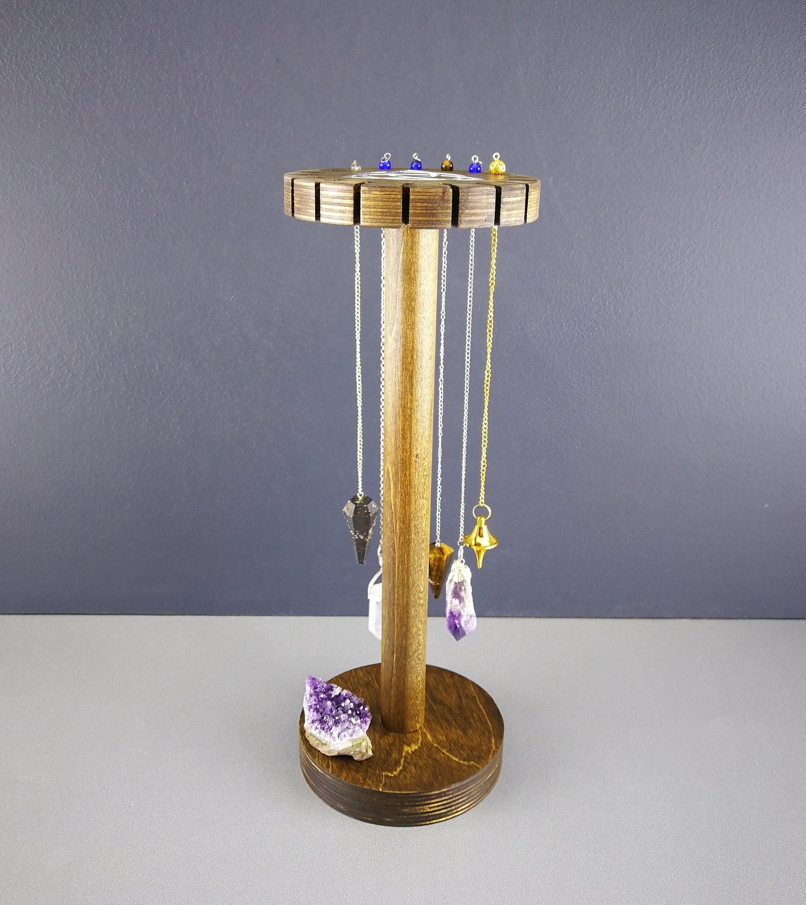 Pendulum Stand With Triquetra Engrave Pendulum Holder Wood | Etsy