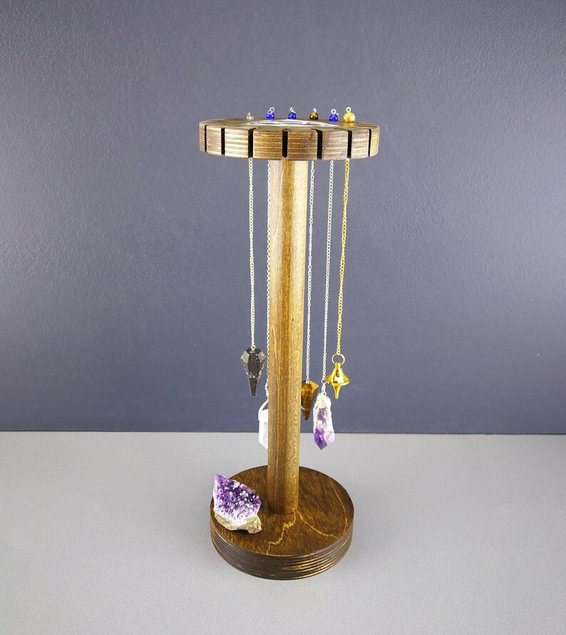 Pendulum Stand With Triquetra Engrave Pendulum Holder Wood | Etsy
