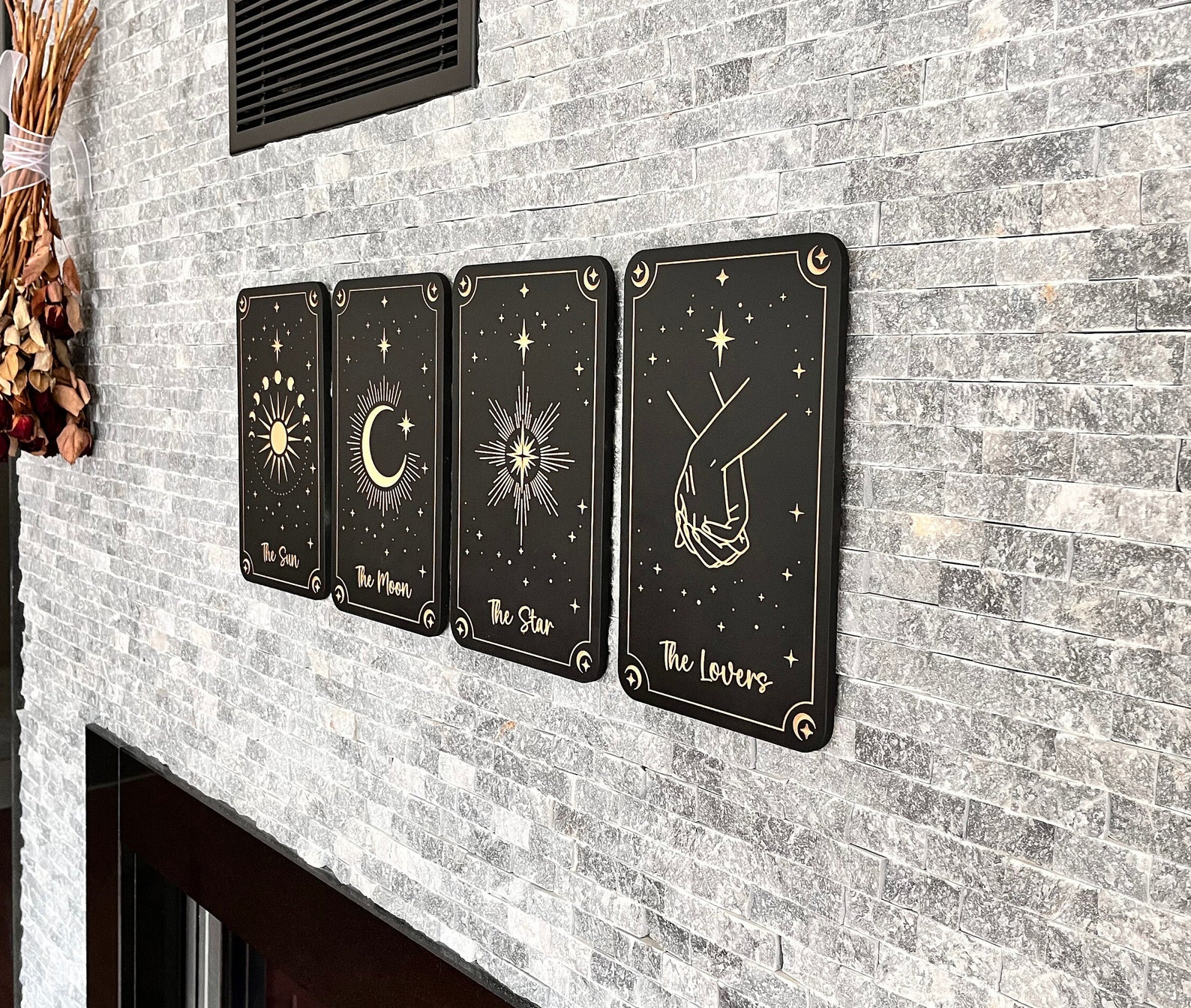 Tarot Wall Art Engraved Wood Wall Decor Tarot Card Wall - Etsy
