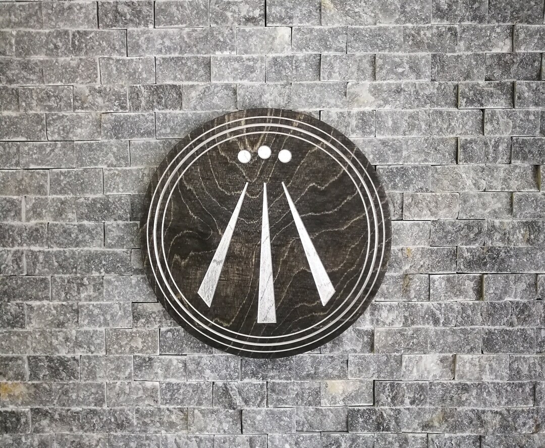Awen Wall Decor, Wooden Druid Wall Hanging, Three Rays of Light Symbol ...