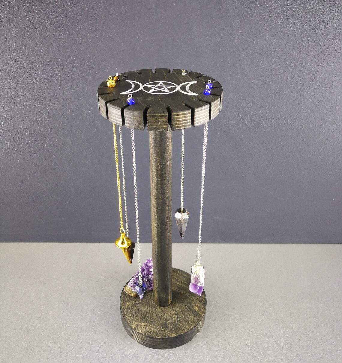 Pendulum Stand With Pentacle Triple Moon Engrave Pendulum - Etsy