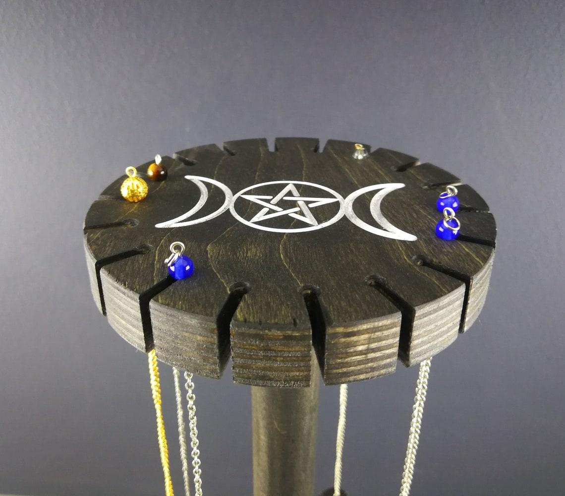 Pendulum Stand With Pentacle Triple Moon Engrave Pendulum - Etsy
