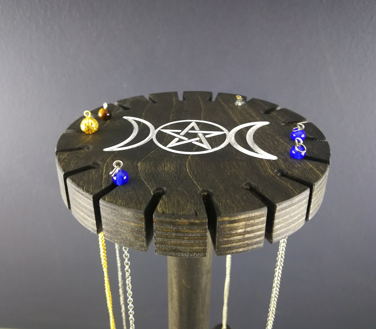 Pendulum Stand With Pentacle Triple Moon Engrave Pendulum - Etsy