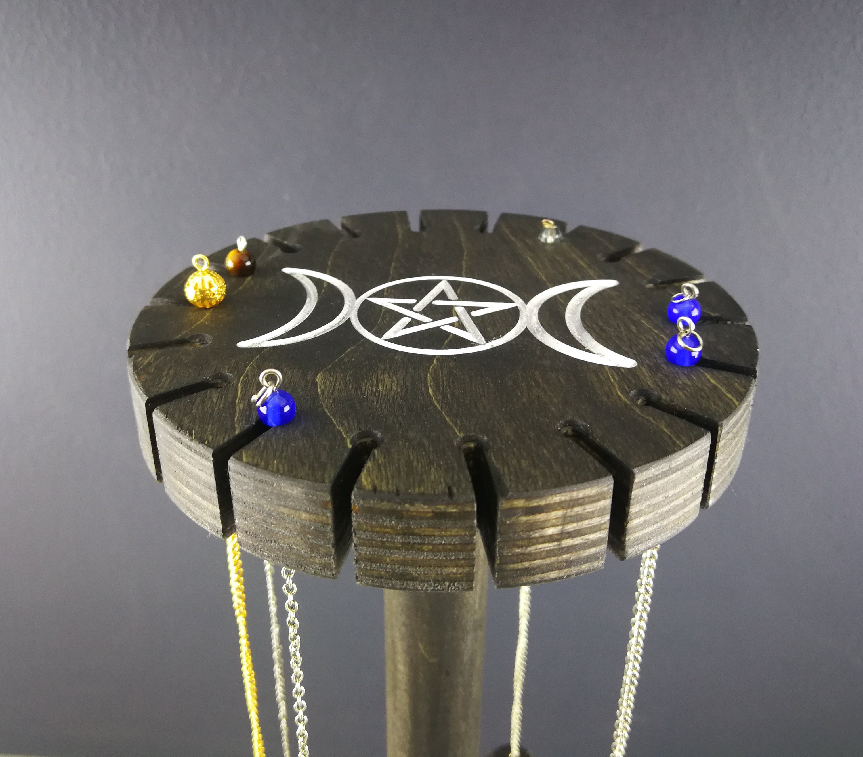 Pendulum Stand With Pentacle Triple Moon Engrave Pendulum - Etsy
