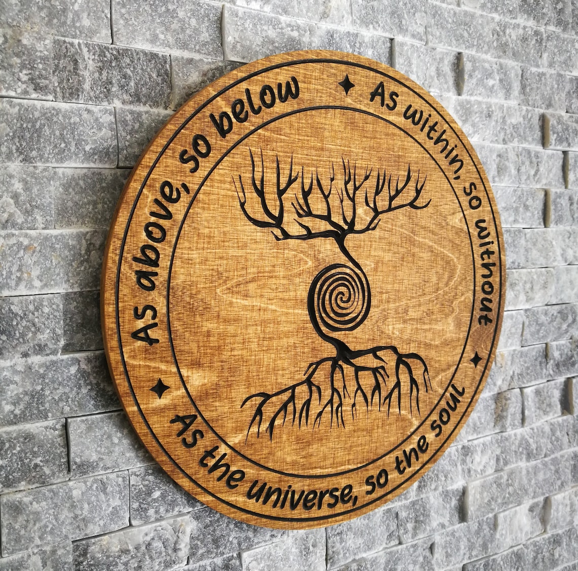 As Above so Below Life of Tree Wooden Wall Hanging Yggdrasil - Etsy