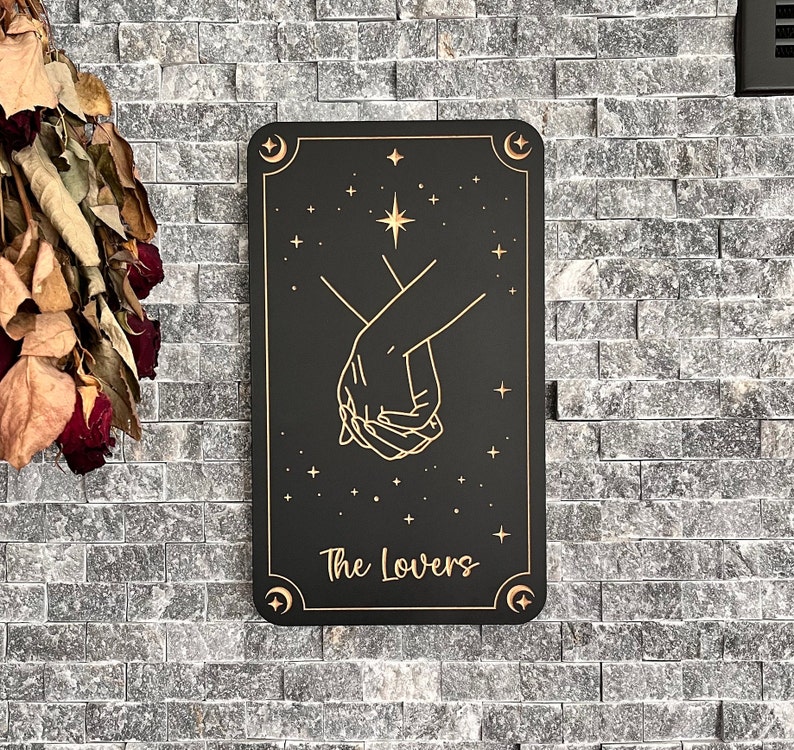 Tarot Wall Art Engraved Wood Wall Decor Tarot Card Wall - Etsy