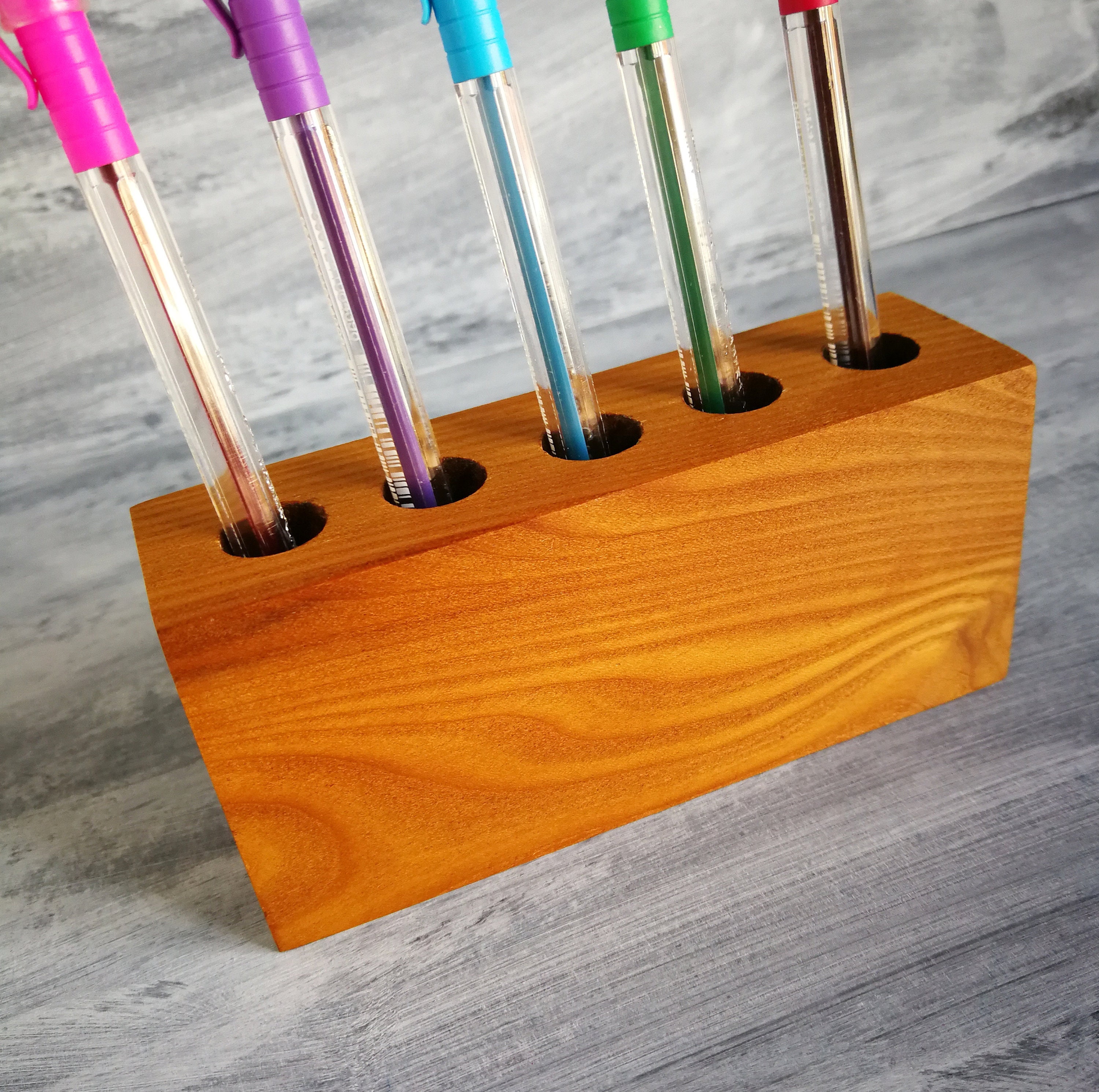 Handmade Wooden Pen Holder Fountain Pen Display Desk | Etsy