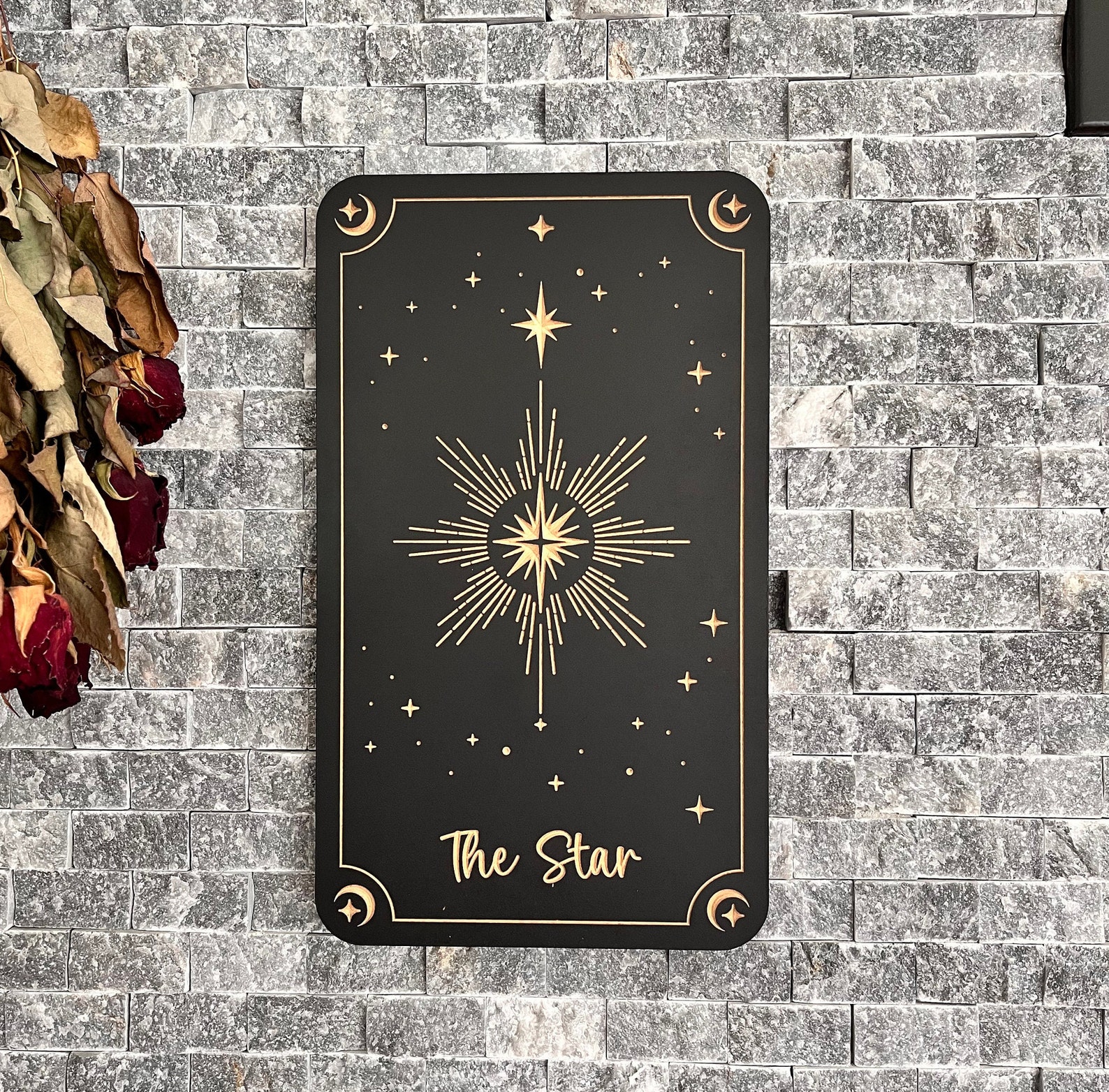 Tarot Wall Art Engraved Wood Wall Decor Tarot Card Wall - Etsy