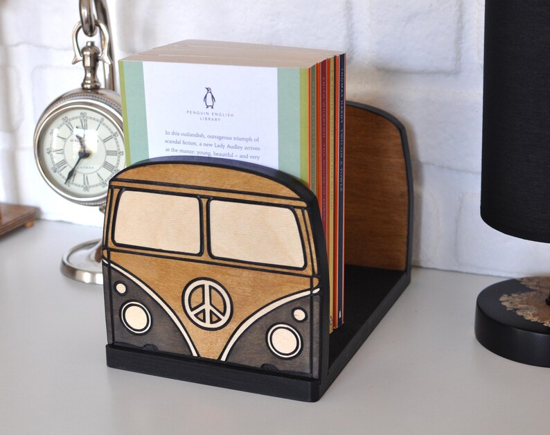 Wooden Tabletop Bookshelf With Hippie Bus Carving, Nursery Decor - Etsy