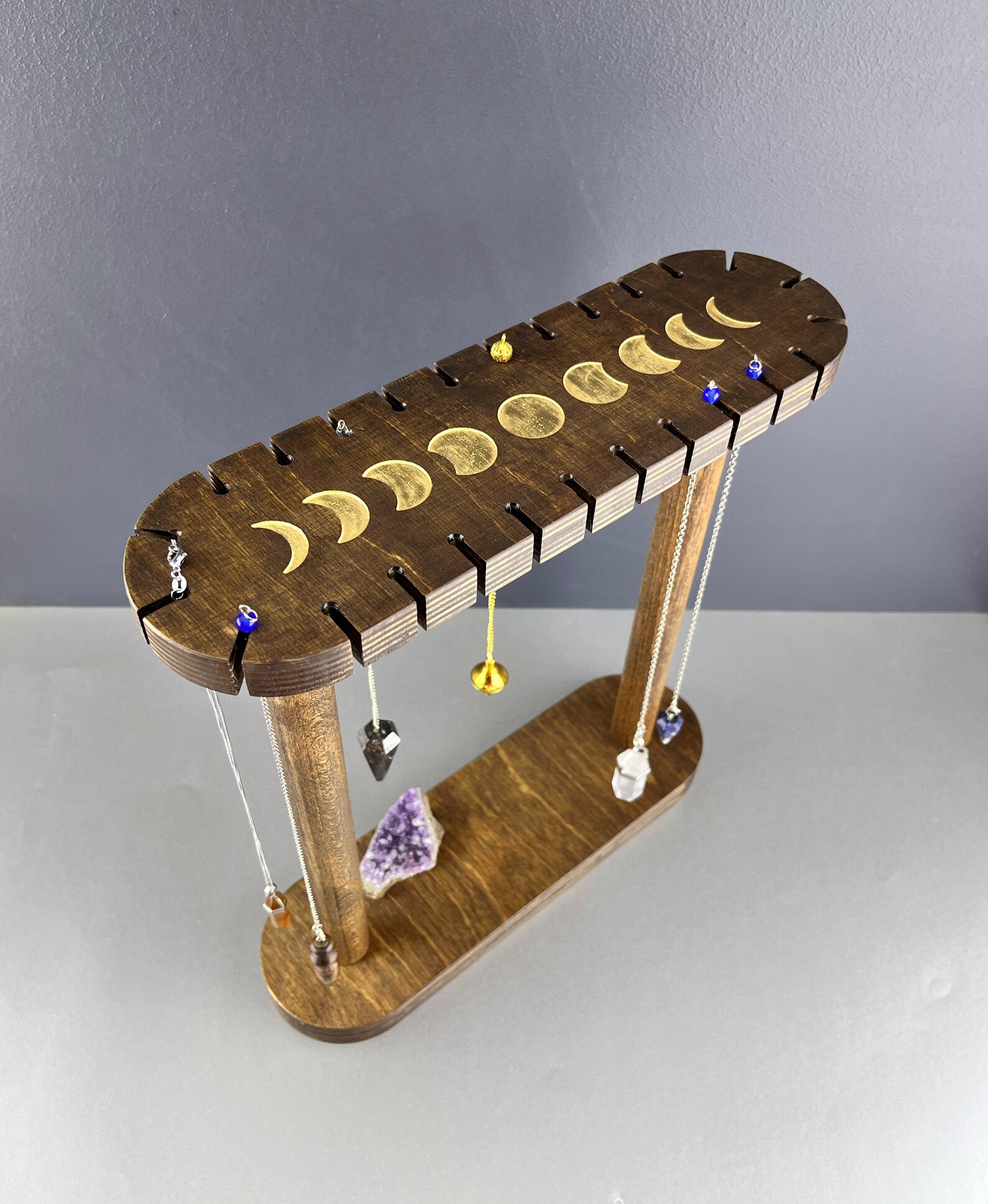 Pendulum Display Stand, Pendulum Holder With Moon Phases Engrave ...