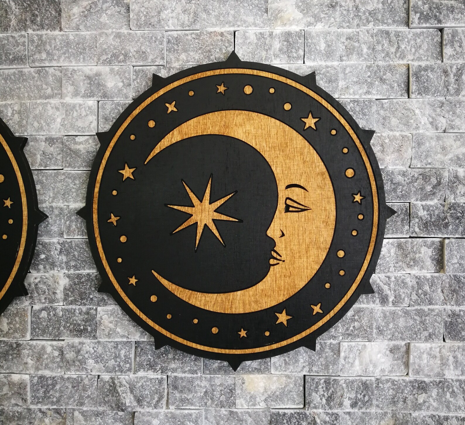 Sun and Moon Wall Art Carved Wall Hanging Sun and Moon | Etsy