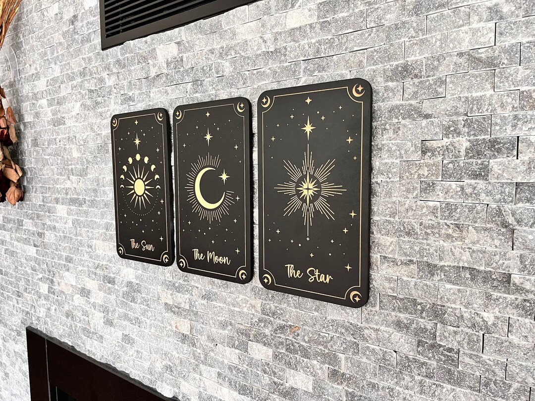 Tarot Wall Art Engraved Wood Wall Decor Tarot Card Wall - Etsy