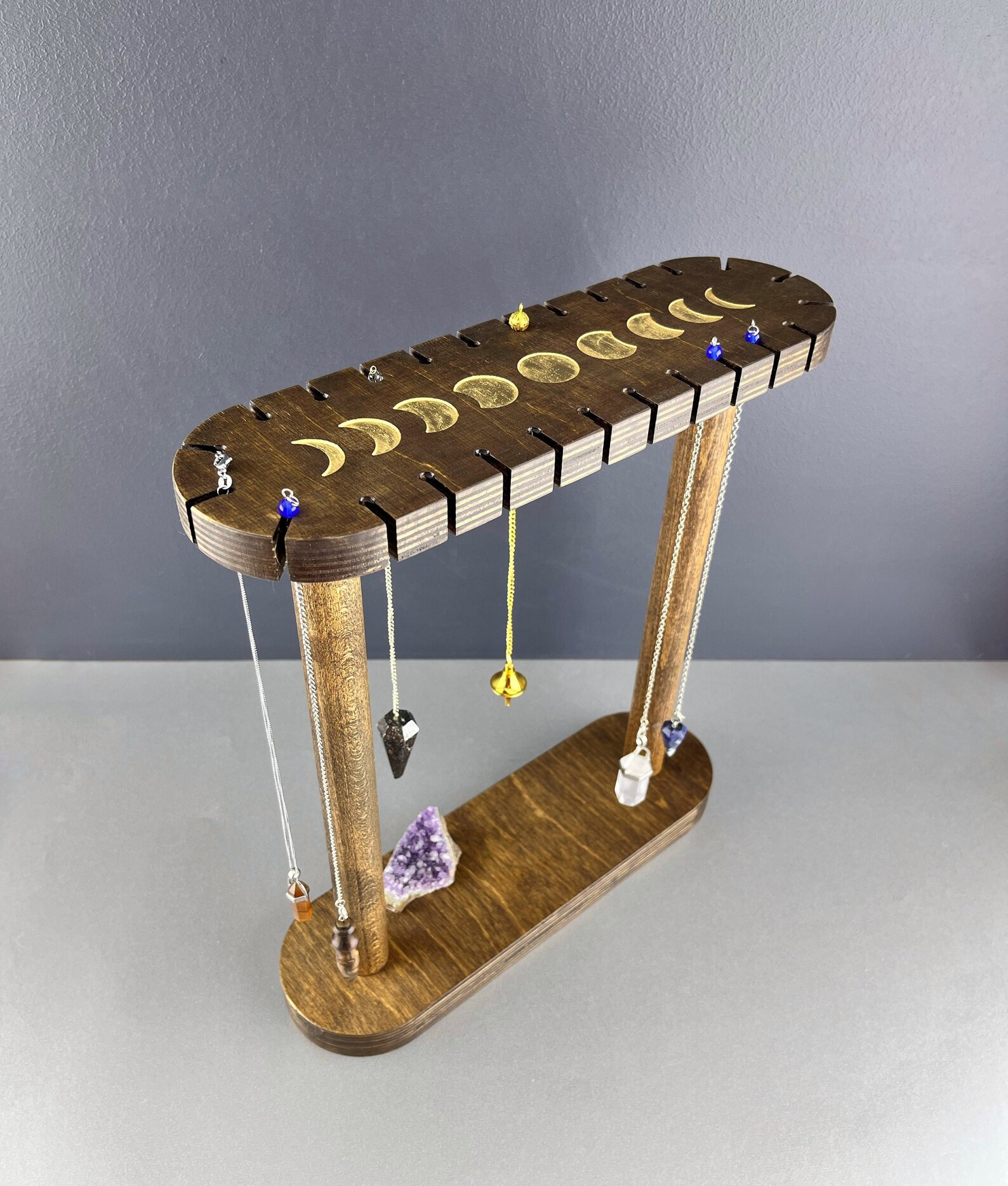 Pendulum Display Stand, Pendulum Holder With Moon Phases Engrave ...