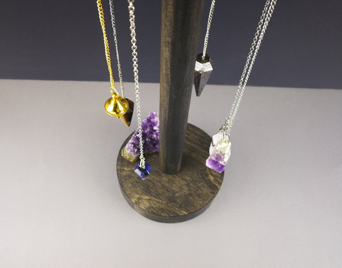 Pendulum Stand With Pentacle Triple Moon Engrave Pendulum - Etsy