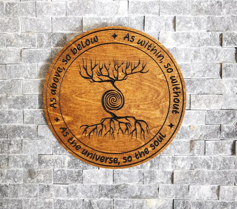 As Above so Below Life of Tree Wooden Wall Hanging Yggdrasil - Etsy